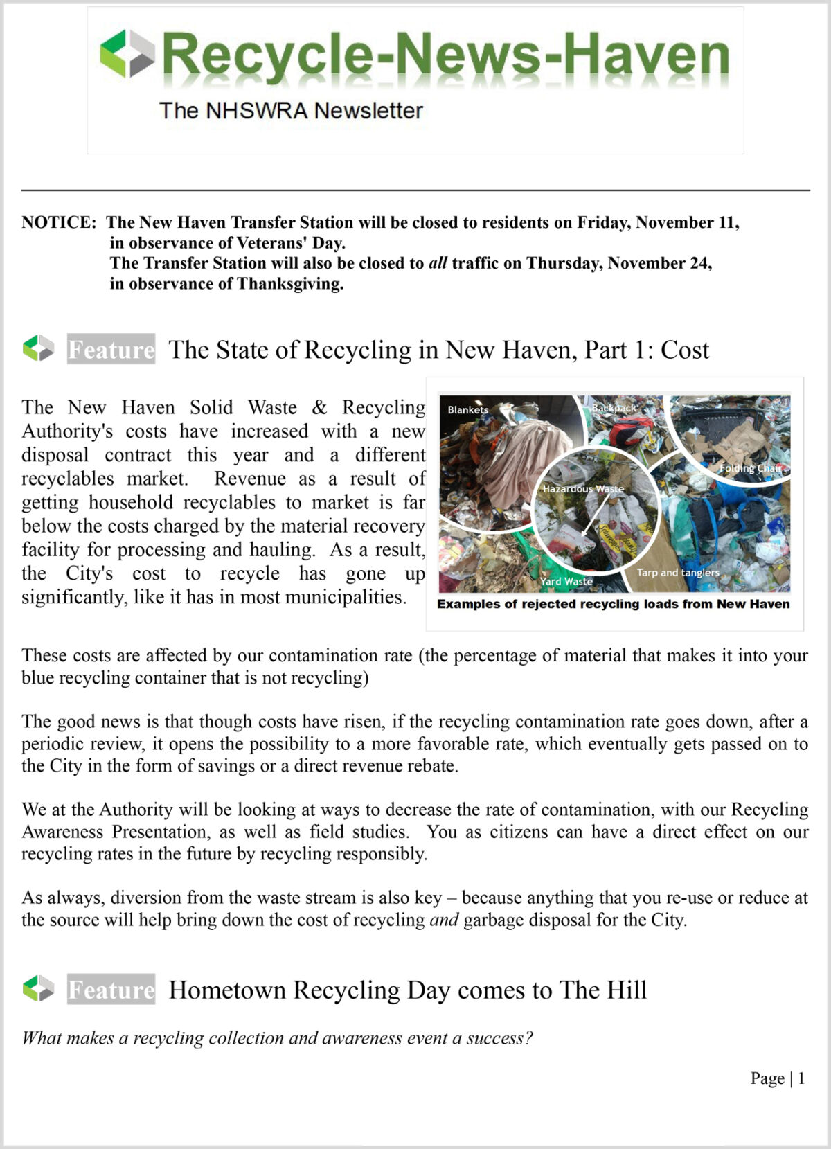 Newsletters - New Haven Solid Waste & Recycling Authority