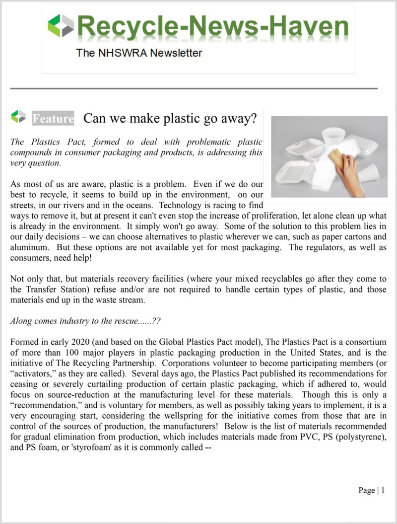 Newsletters - New Haven Solid Waste & Recycling Authority