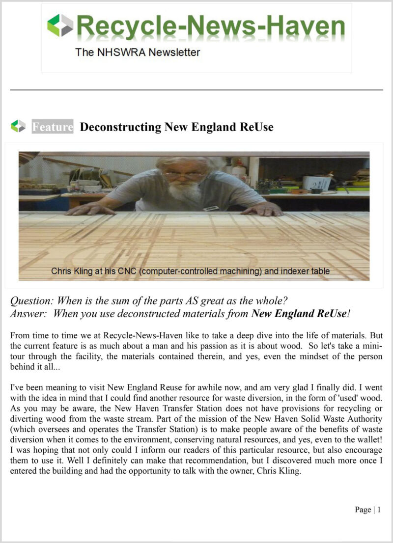 Newsletters - New Haven Solid Waste & Recycling Authority